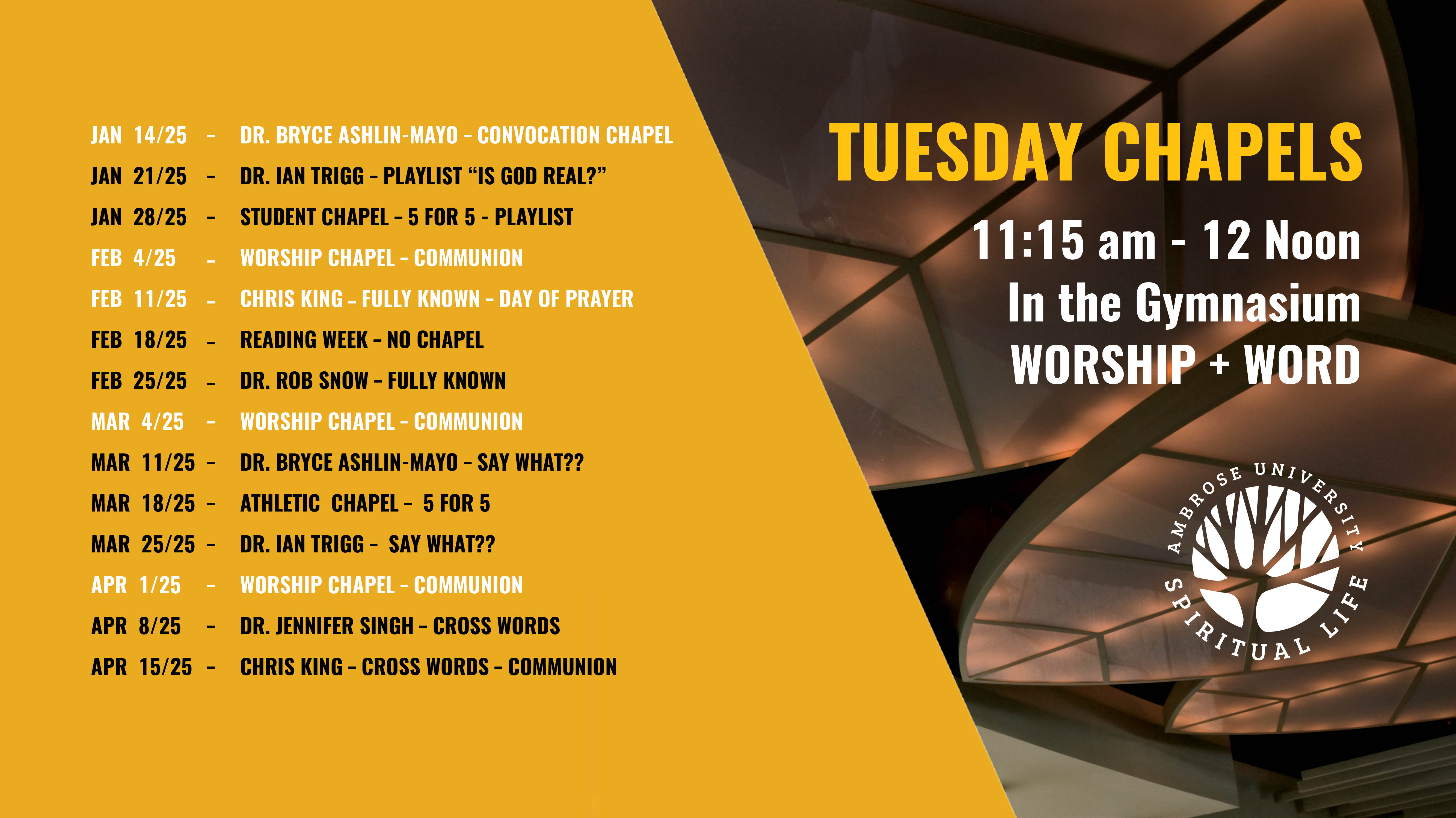 Chapel | Ambrose University